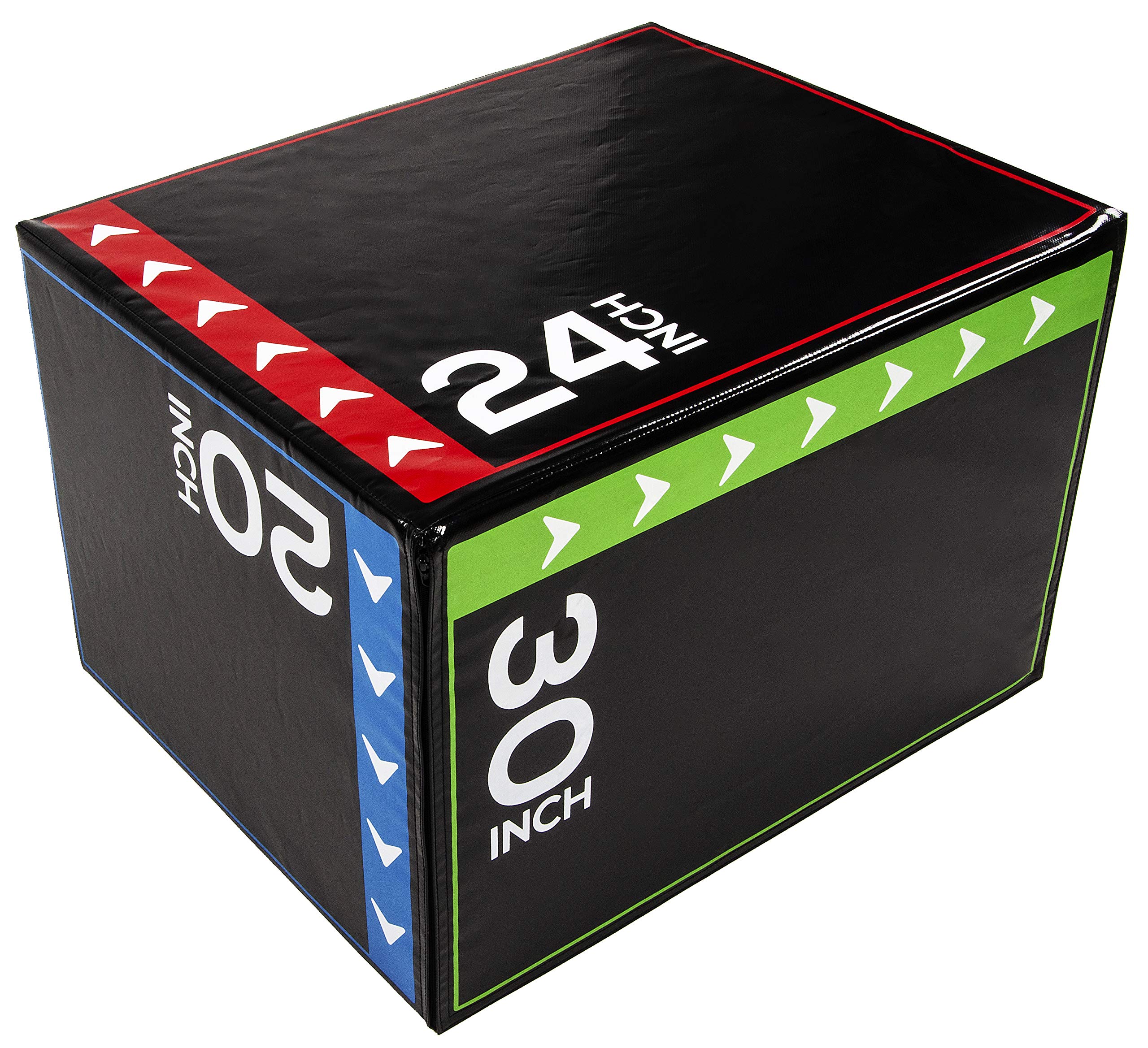 Signature Fitness 20 Inch x 24 Inch x 30 Inch 3 in 1 Foam Plyometric Box Jumping Exercise Trainer, 16-Pound, Easy-Open Package