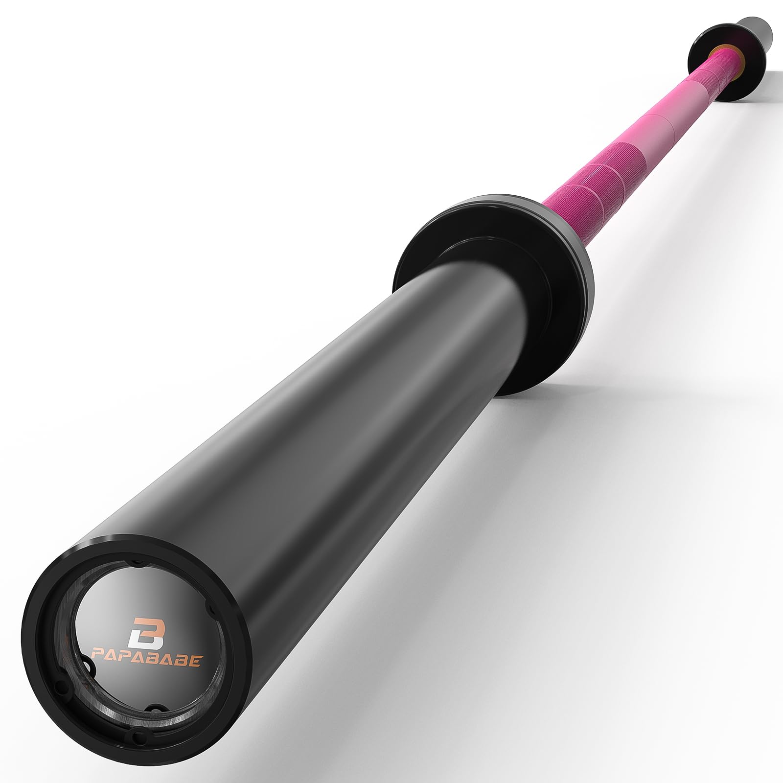 PAPABABE Olympic Barbell, 1500LB Capacity barbell Cerakote Coating Bar, Weightlifting Bar 2 Inch Barbell, for Powerlifting and Crossfit, Pink (25MM)
