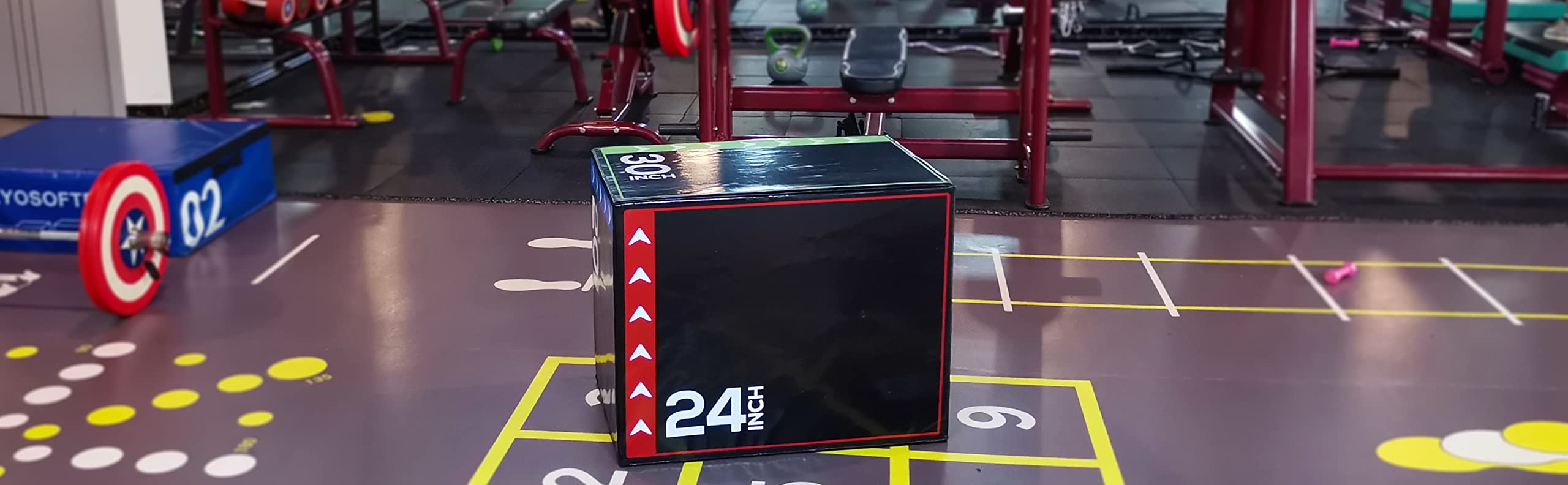 Signature Fitness 20 Inch x 24 Inch x 30 Inch 3 in 1 Foam Plyometric Box Jumping Exercise Trainer, 16-Pound, Easy-Open Package