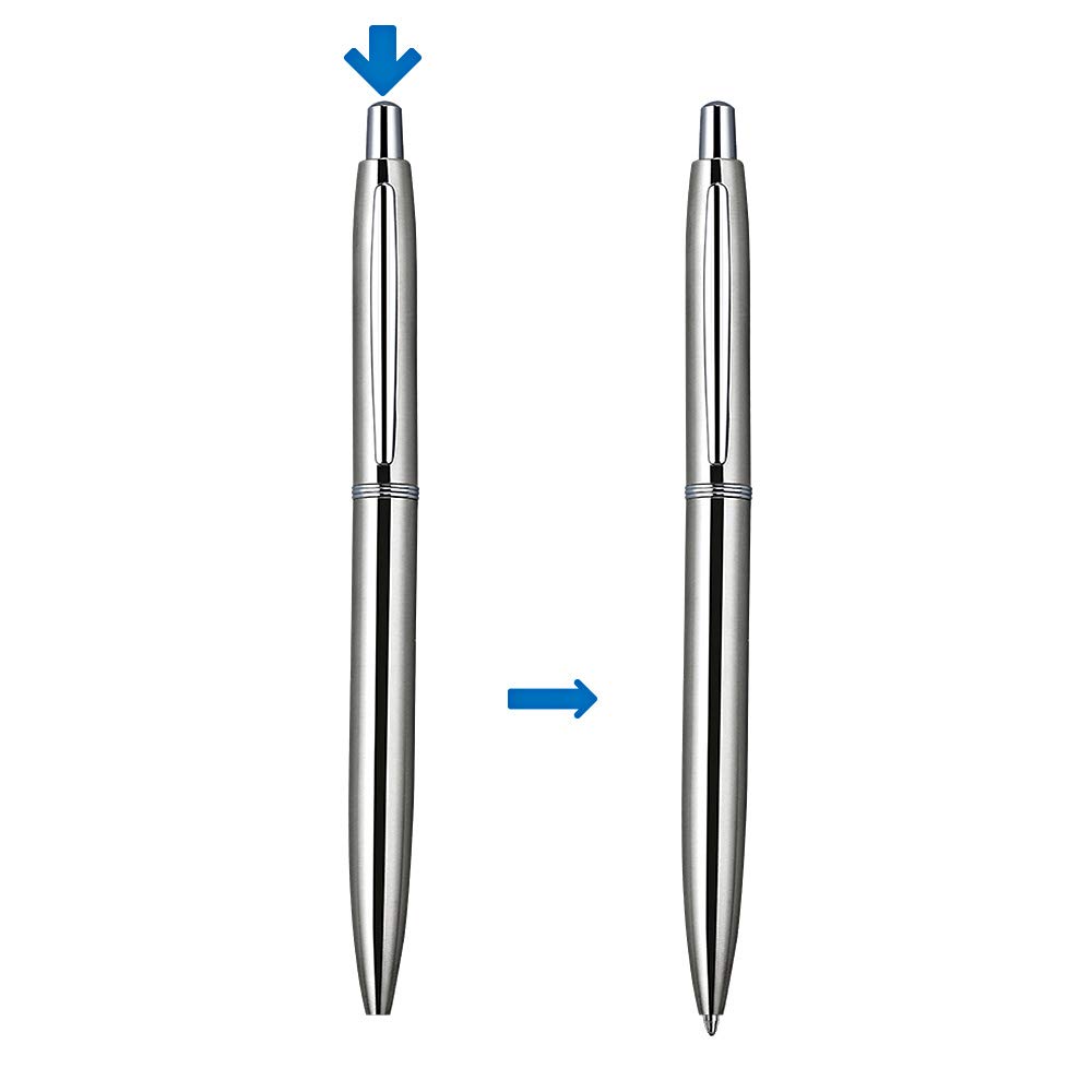 ChaoQ Ballpoint Pen, 3 Pcs Retractable Metal Ballpoint Pens, for Gift, Business, Office, 1.0mm Medium Point Black Ink, 6 Extras Replaceable Metal Refills, (3 Pens and 6 Refills) - Stainess Steel