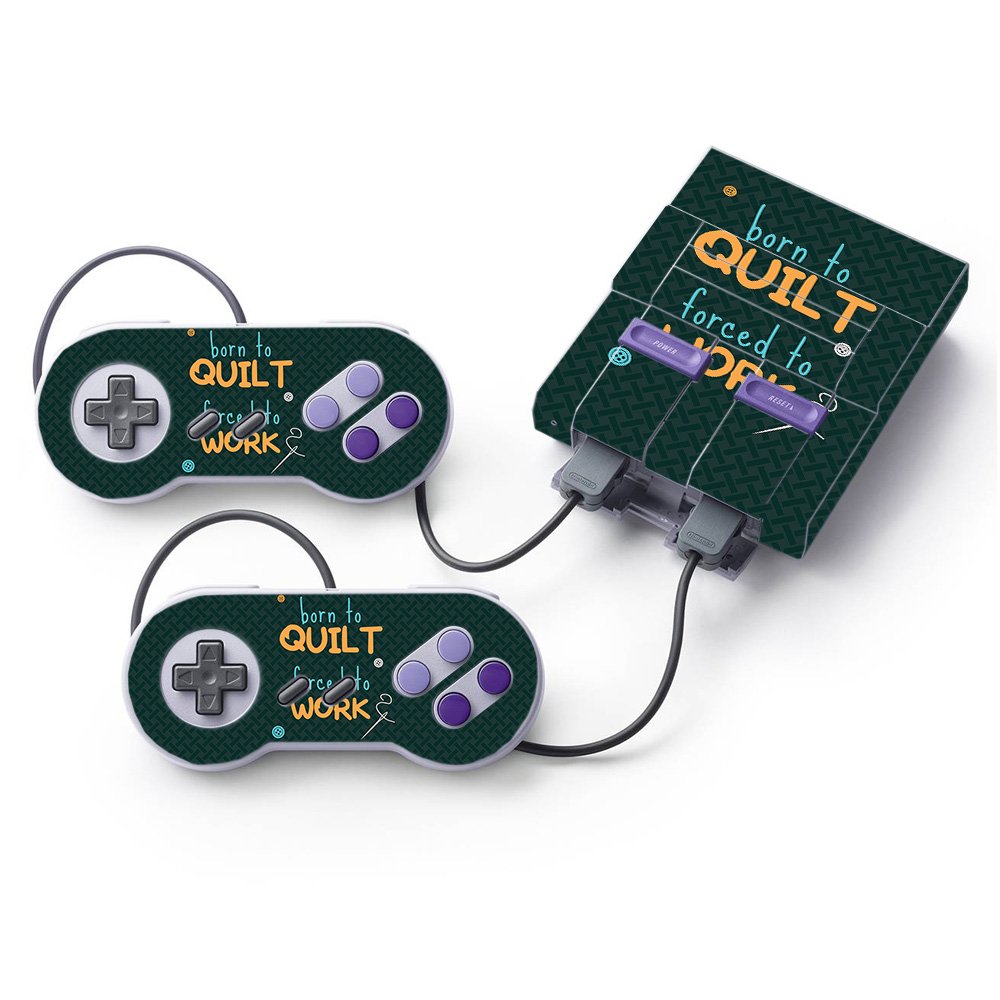 MightySkins Skin Compatible with Nintendo Super NES Classic - Born to Quilt | Protective, Durable, and Unique Vinyl Decal wrap Cover | Easy to Apply, Remove, and Change Styles | Made in The USA