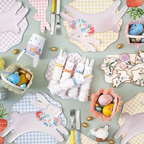Meri Meri Easter Gingham Paper Plates (Pack of 12), Disposable Plates for Party, Easter Paper Plates