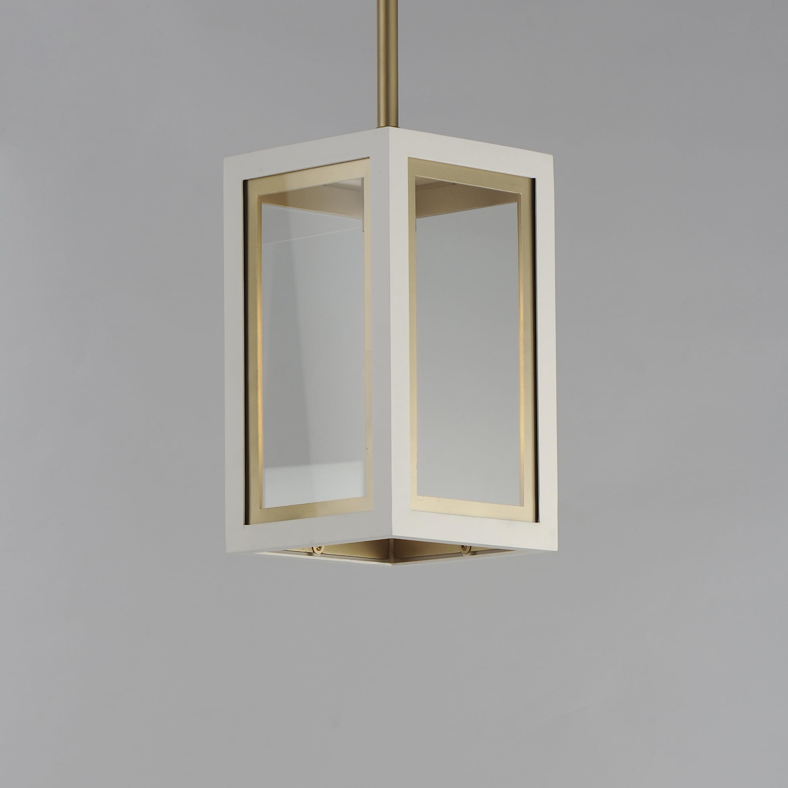Maxim Lighting 30051CLWTGLD I Neoclass Collection 12 Inch One Light Outdoor Ceiling Pendant I White & Gold Finish I Modern Contemporary Light Fixture I Adjustable Height I