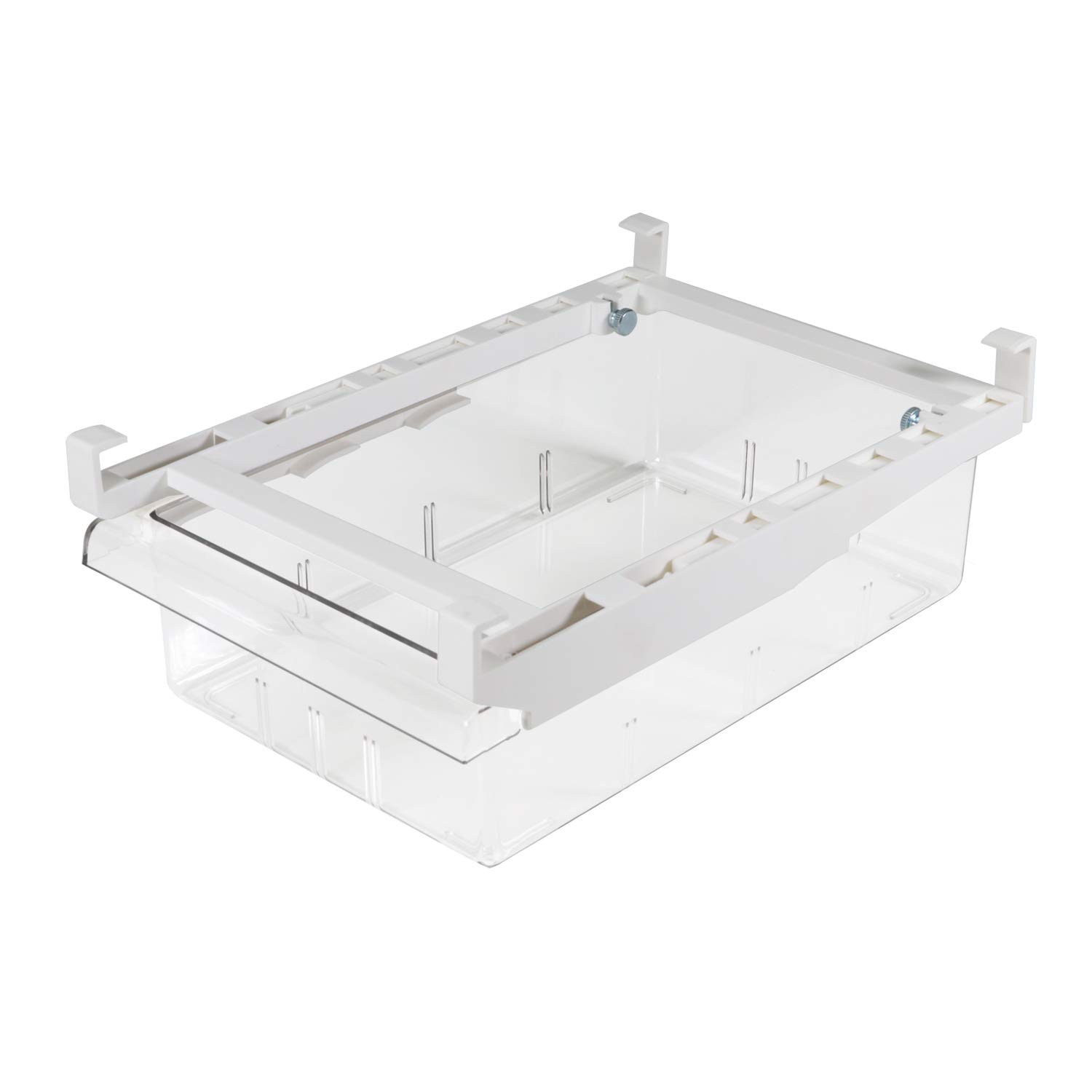 YekouMax Fridge Drawer Organizer, Refrigerator Organizer Bins, Pull Out with Handle, Fridge Shelf Holder Storage Box, Clear Container for Food,Drinks,Fit for Fridge Shelf Under 0.6" (2 Pack Medium)