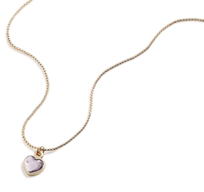 Alex and Ani Birthstones Adjustable Necklace for Women, June, Pink Light Amethyst Crystal Infusion Heart Pendant, Shiny Gold Finish, 16.5 to 18.5 in