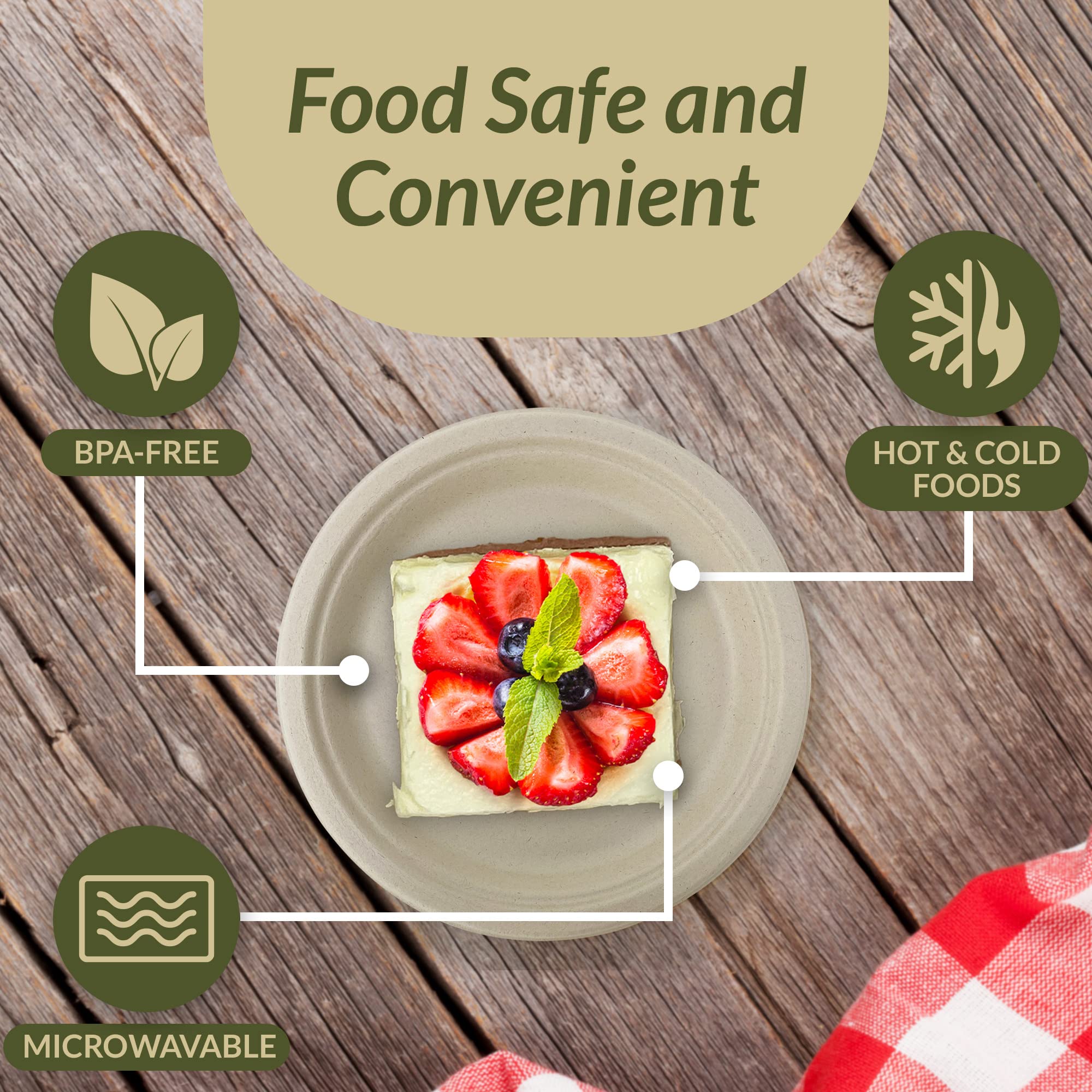 Reli. Compostable Paper Plates, 7 Inch (150 Pack Bulk) | Brown Disposable Plates 7" | Heavy Duty Paper, Eco Friendly | Made of Sugarcane Fibers/Bagasse - Biodegradable (Natural), Small