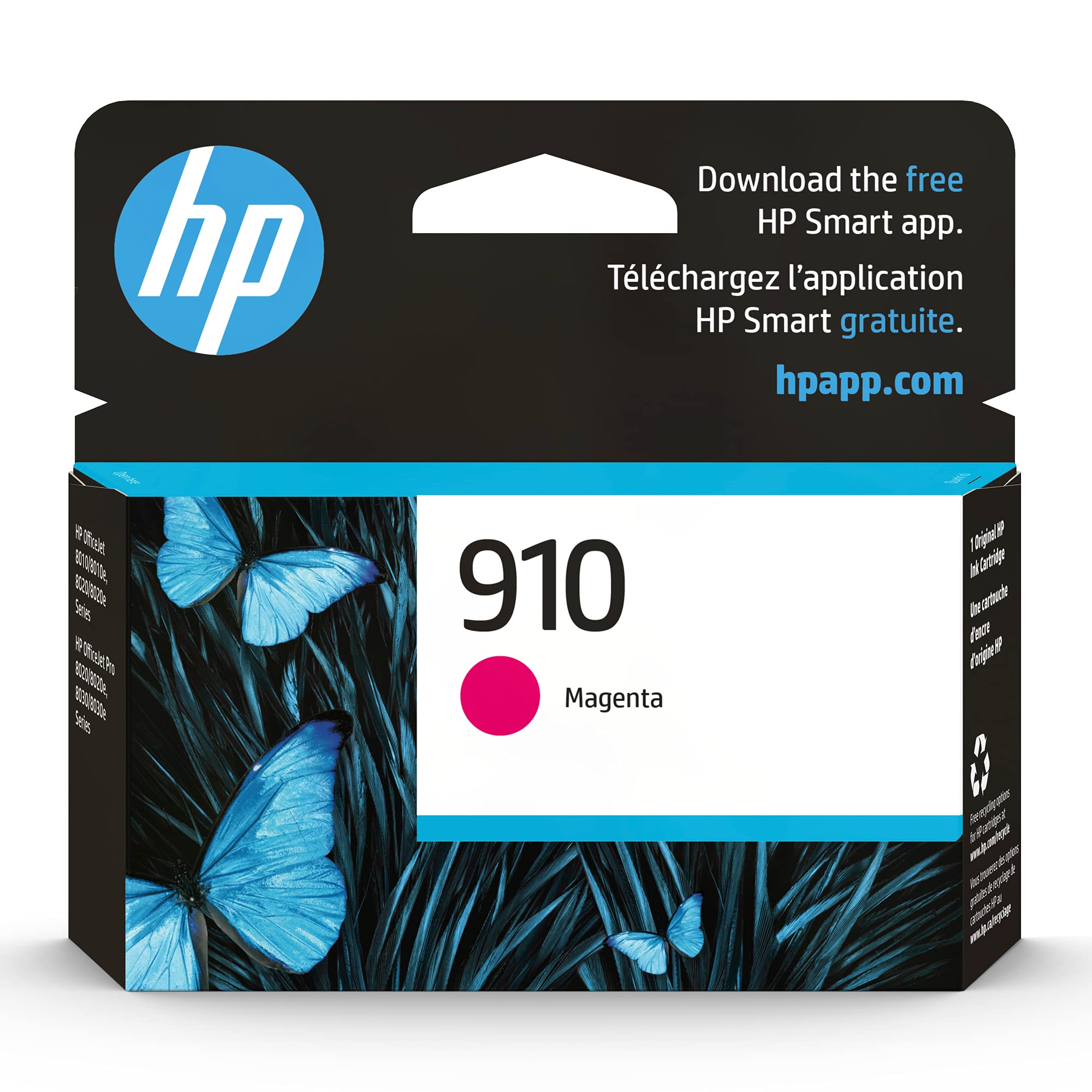 HP 910 Magenta Ink Cartridge | Works with HP OfficeJet 8010, 8020 Series, HP OfficeJet Pro 8020, 8030 Series | Eligible for Instant Ink | 3YL59AN
