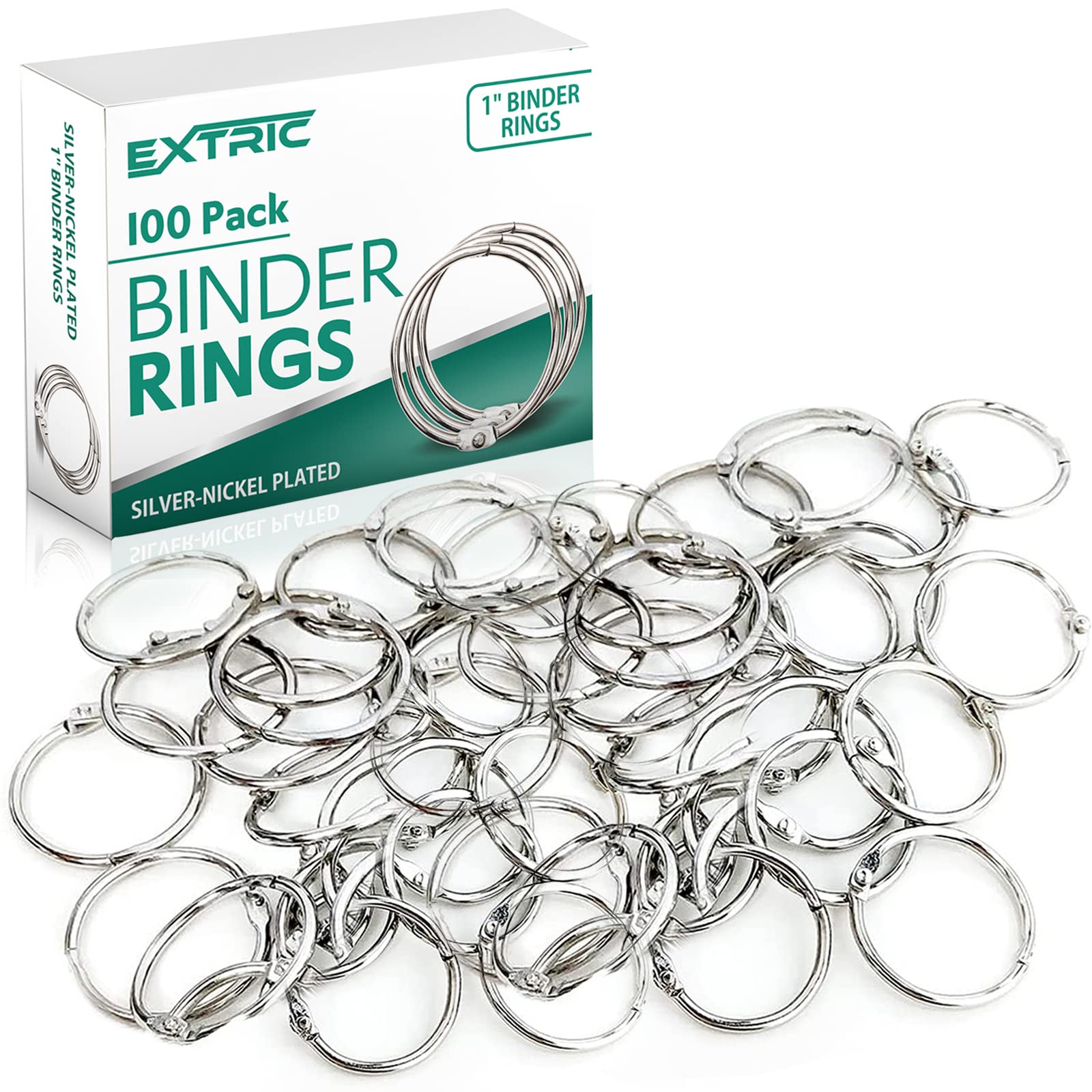 Binder Rings, 1 Inch - 100 Pack Metal Rings, Heavy Duty Steel Book Rings - Use for Paper Rings, Key Rings, Binder Ring, Metal Rings for Index Cards Great for Home, School, and Office