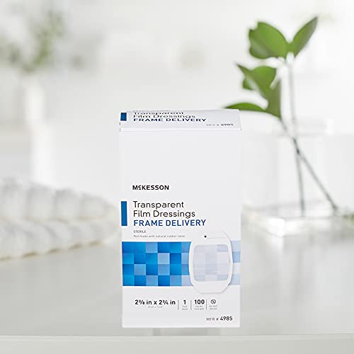 McKesson Transparent Film Dressing, Sterile, Frame Delivery, 2 3/8 in x 2 3/4 in, 100 Count, 1 Pack