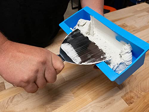 MUDFLEXTOOLS 10.5” Ez Clean Flexible Drywall Mud Pan-Soft Silicone-Ez Squeeze Grip-Stretches-Non-Stick-Rust Proof-Durable