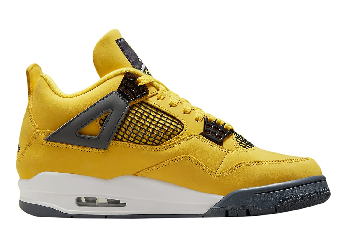 Nike Jordan Mens Air Jordan 4 Retro CT8527 700 Lightning 2021 - Size 9.5, Tour Yellow/Dark Blue Grey