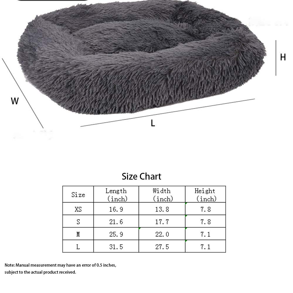 RayMinsin Dog Cat Bed Plush Square Pet Kennel for Small, Medium and Large Dogs Autumn and Winter Sleeping Kennel Cat Kennel Pet Supplies (Pink, XS)