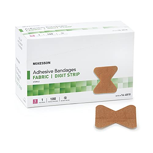 McKesson Adhesive Bandages, Sterile Fabric Digit Fingertip, Tan, 1.7 in x 2 in, 100 Count, 1 Pack