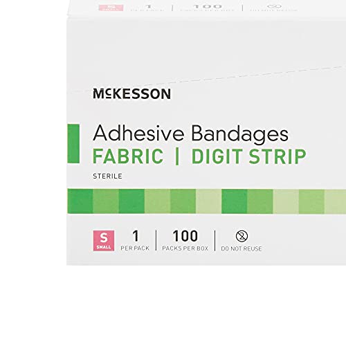 McKesson Adhesive Bandages, Sterile Fabric Digit Fingertip, Tan, 1.7 in x 2 in, 100 Count, 1 Pack