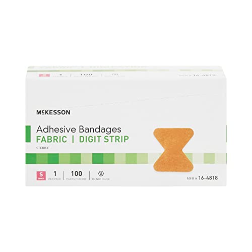 McKesson Adhesive Bandages, Sterile Fabric Digit Fingertip, Tan, 1.7 in x 2 in, 100 Count, 1 Pack