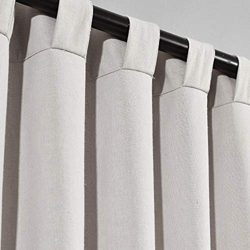 Lush Decor Ivy Tassel Faux Linen Window Curtain Panel Pair, 84 in x 40 in, Light Gray