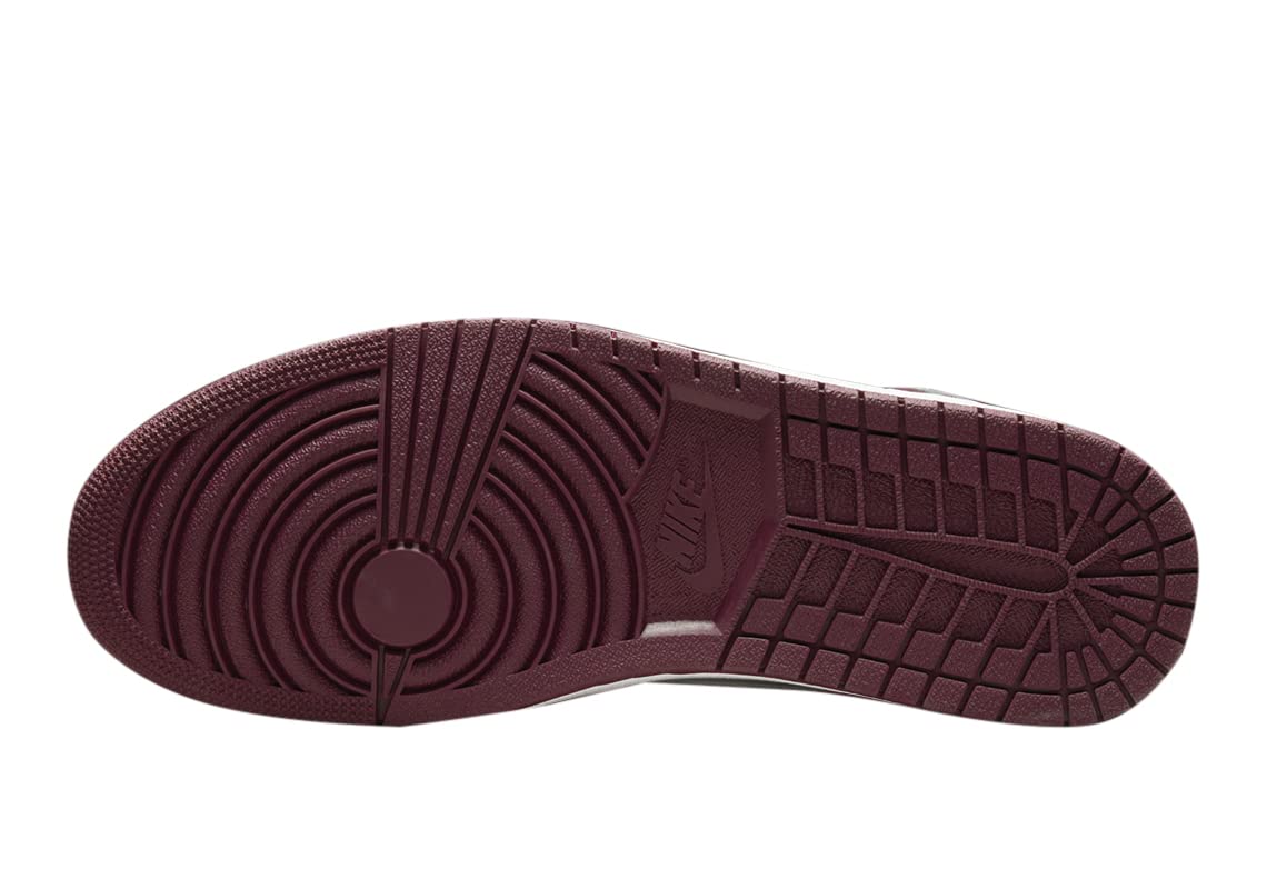 Nike Men's Air Jordan 1 Retro High Sneaker, Bordeaux/White-metallic Silver, 10