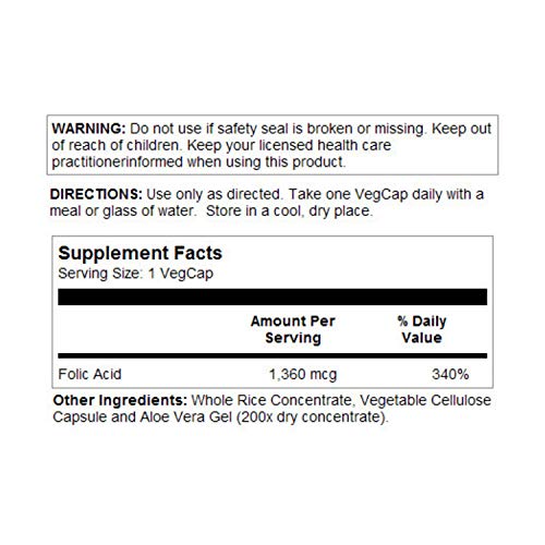 SOLARAY Folic Acid Capsules, 1360mcg | 100 Count