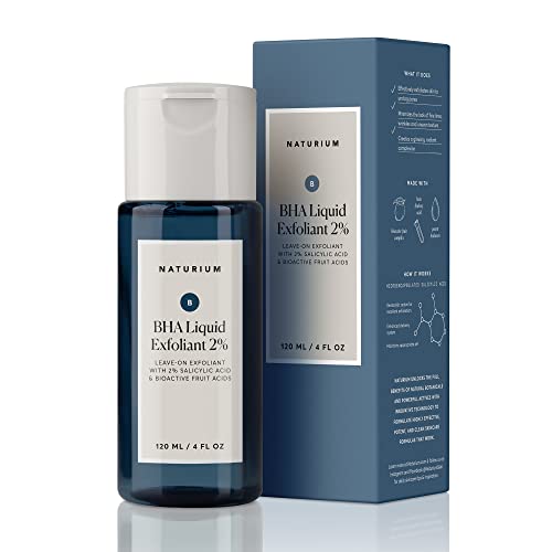 Naturium BHA Liquid Exfoliant 2%, with Salicylic Acid & Bioactive Fruit Acids, Face & Skin Care Treatment for Discoloration, 4 oz