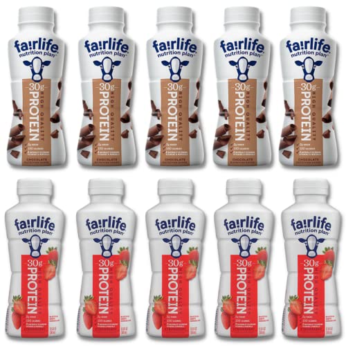 Fairlife Nutrition Plan Protein Shake | Chocolate and Strawberry Flavors 10pack Assortment