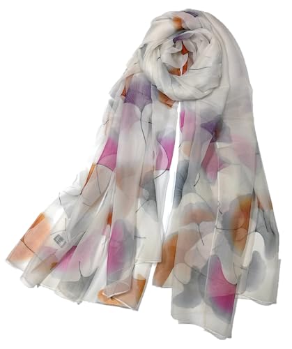 Shanlin Super Large Silk Feel Foliage Ginkgo Leaf Scarves for Women (GinkgoLeaves)