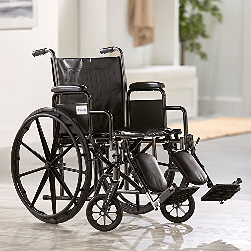 McKesson Wheelchair, Elevating Swing Away Foot Leg Rest, Desk Length Arms, 20 in Seat, 300 lbs Weight Capacity, 1 Count