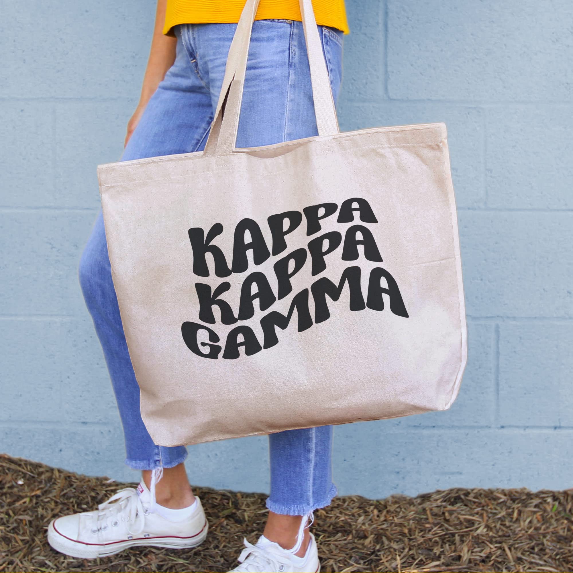 Sockprints Mod Style Tote Bags - Large Canvas Tote - Sorority Gifts for Women