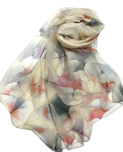 Shanlin Super Large Silk Feel Foliage Ginkgo Leaf Scarves for Women (GinkgoLeaves)