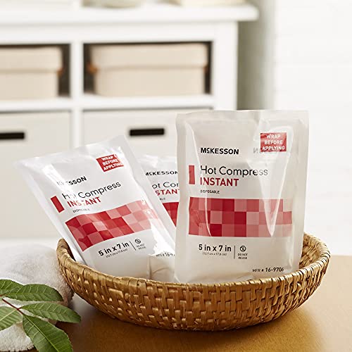 McKesson Hot Compress, Instant Hot Pack, Disposable, 5 in x 7 in, 1 Count, 24 Packs, 24 Total