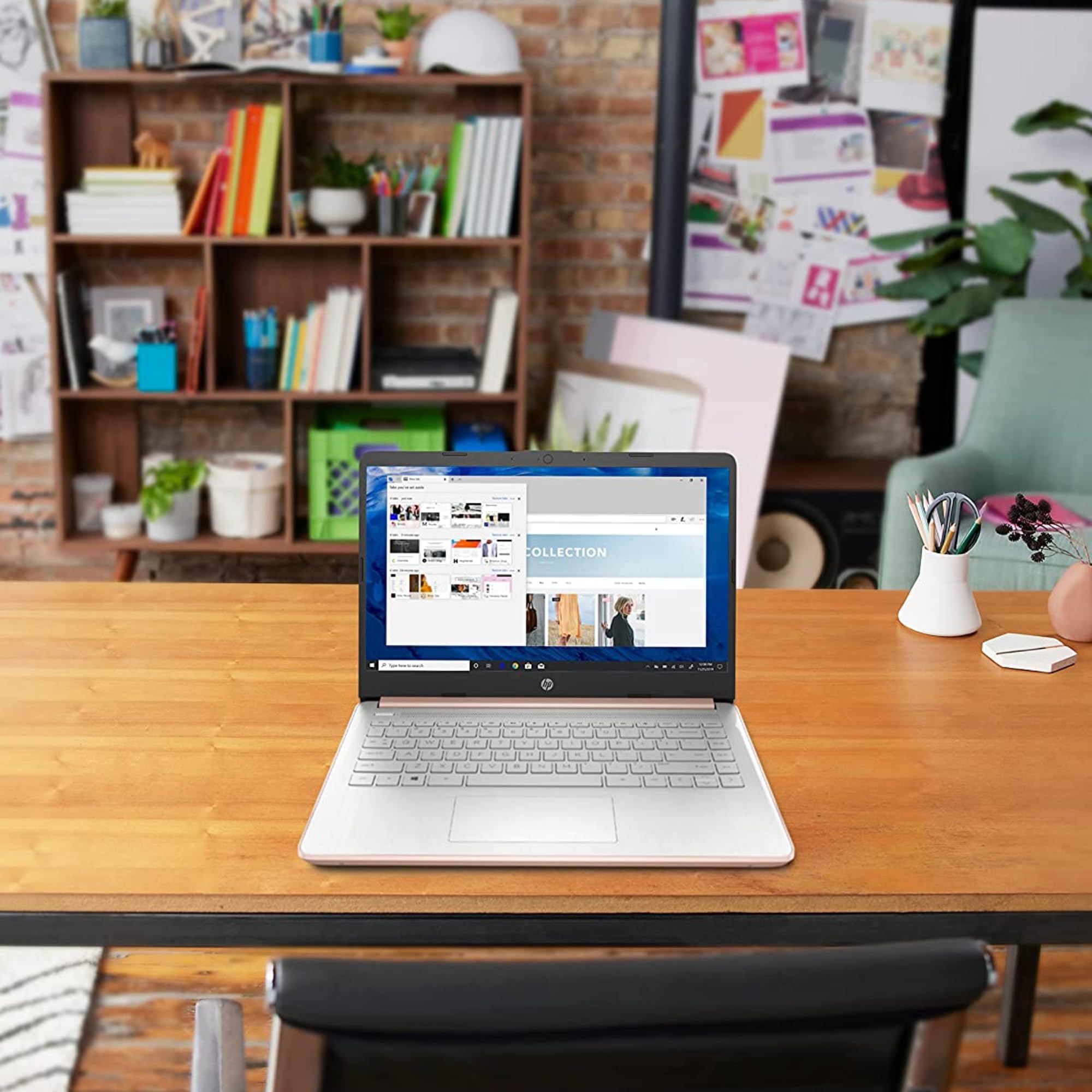 HP Stream Laptop, 14" HD Display, Intel Celeron N4120 Processor, 16GB Memory, 320GB Storage (64GB eMMC + 256GB card), 1-Year Office 365, Webcam, HDMI, Wi-Fi, USB-C, Windows 11 Home, Rose Gold, JVQ MP
