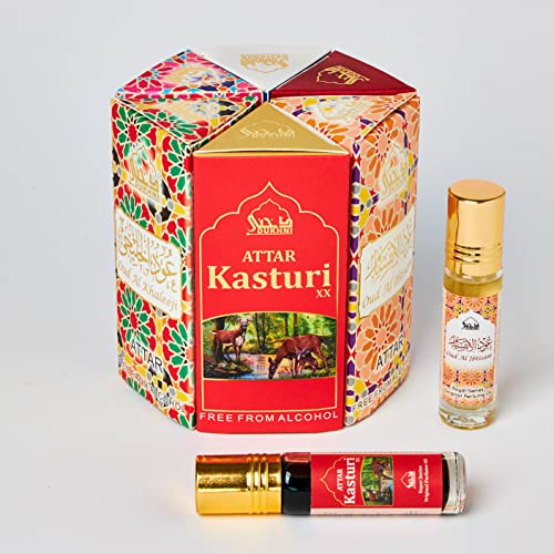 Dukhni Premiere Attar Oil Set | Ψ§ΩΨΉΨ·Ψ§Ψ± Ψ§ΩΨΉΨ±Ψ¨Ω |Β x6 bottles x 6 mlΒ Authentic Arabic Fragrance Oils | 100% Halal Blends, Ramadan Eid Gifting | Oud Ibtisam, Oud Khaleeji, Oud Habayeb, Kasturi XX, Ambar, Blue Girl - 6ml each