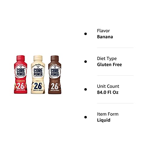 Core Power by Fairlife High Protein, 26g Protein, 3 Flavor Variety Pack, Milk Shake, 14 oz (Pack of 6)