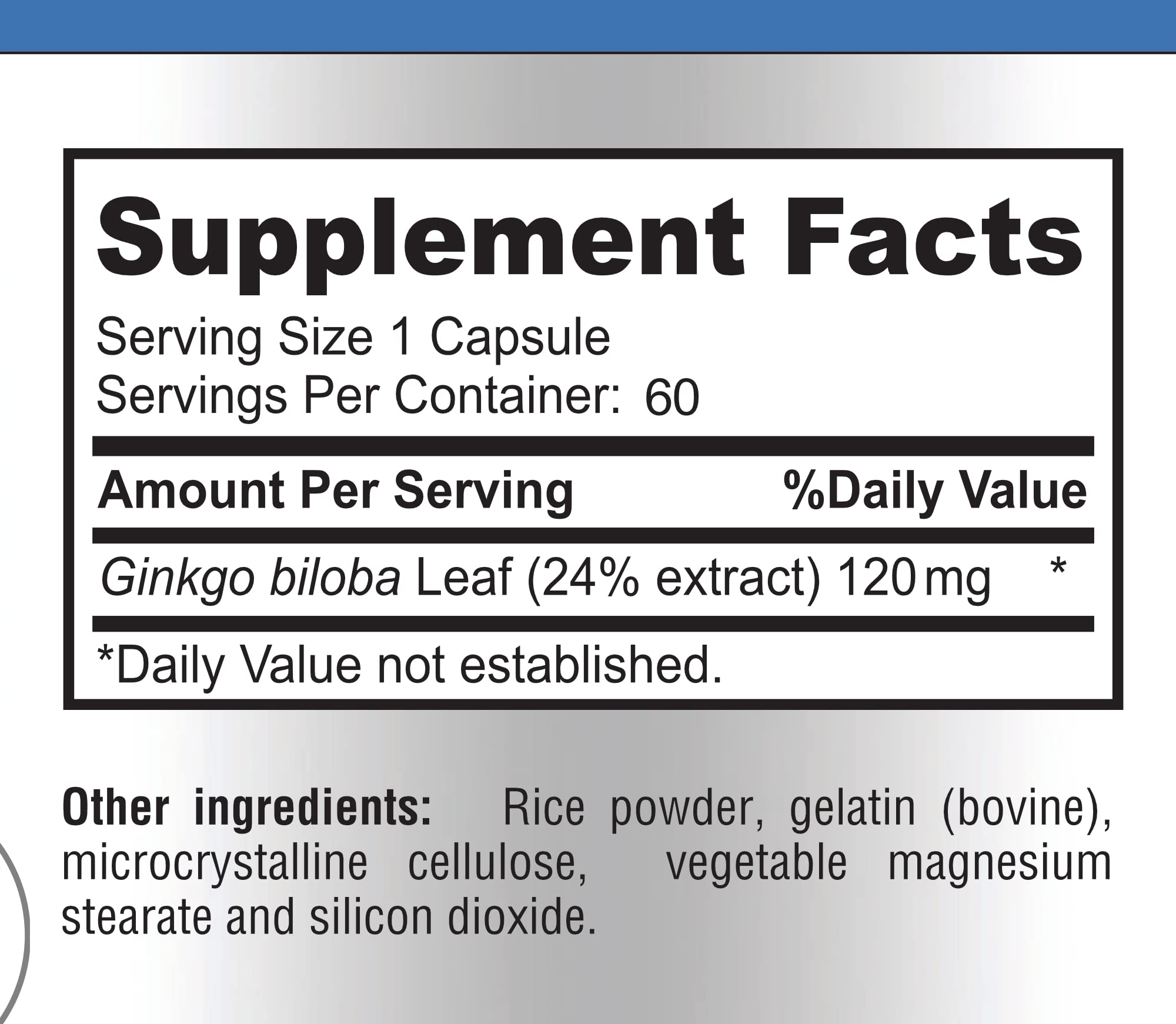 YUMMYVITE Ginkgo Biloba Capsules - Supports Brain Function, Memory Support & Circulation, Extra Strength Standardized Extract - 60 Capsules