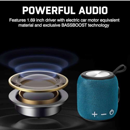 UrbanX Bluetooth Speaker: Powerful Stereo Sound, IPX7 Waterproof, True Wireless Stereo Pairing, Portable Design, Latest Bluetooth V5.2 - Perfect for Mini (2019), Beach, Outdoor, Home, Parties- Blue