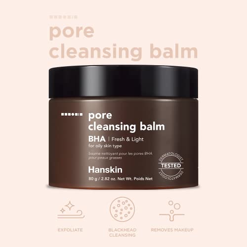 Hanskin BHA Pore Cleansing Balm, Gentle Blackhead Cleanser and Makeup Remover for Combination and Oily Skin [BHA/2.82 oz]