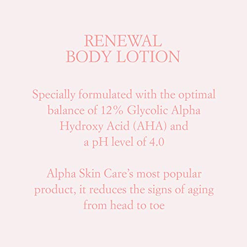 Alpha Skin Care Revitalizing Body Lotion with 12% Glycolic AHA, Simple and Effective Multi-Purpose Daily Moisturizer Hydrates and Exfoliates with Acne Treatment, Anti-Aging, Smoothing Properties