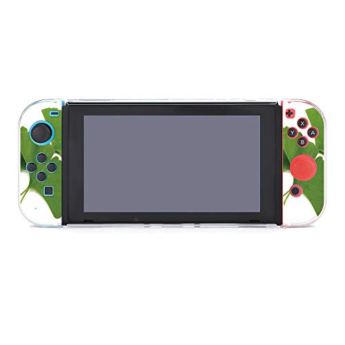SUPNON Ginkgo Biloba Fresh Leaves On White Background Protective Case Compatible with Nintendo Switch Soft Slim Grip Cover Shell for Console & Joy-Con with Screen Protector, Thumb Grips Design27077