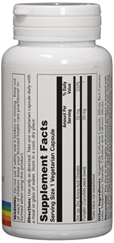 Solaray Zinc Amino Acid Chelate 50 mg VCapsules, 100 Count