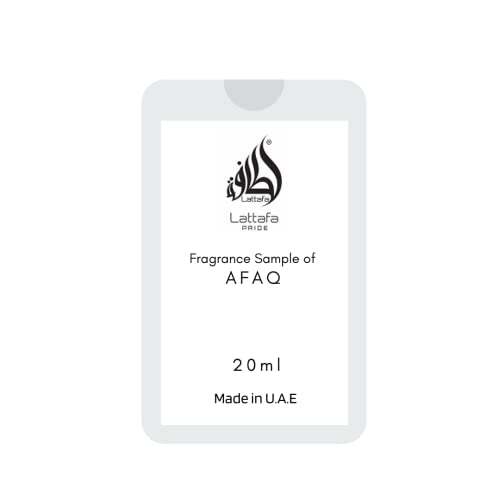 Afaq Tester EDP - Unisex 20ml(0.7 oz) | Pear, Cassis, Tuberose, Jasmine, Cashmeran, Sandalwood | Nutmeg, Pepper, Cedarwood, Amber, Incense, Labdanum | By Lattafa Perfumes