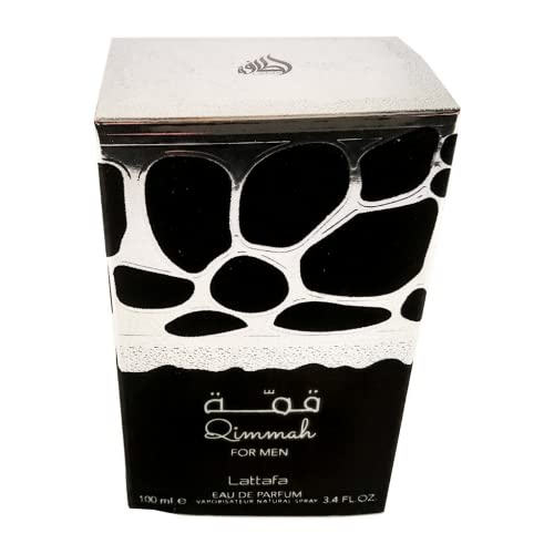 Qimmah for Men EDP - 100ML (3.4 oz) I Invigorating, fresh, woodsy men's scent I Fresh and woody fragrance I Suitable for Any Occasion I Notes include: Agarwood (Oud) & Cedar, Lavender, Sage, Rosemary I By Lattafa Perfumes