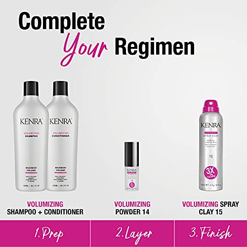 Kenra Volumizing Spray Clay 15 | Bodifying, Fullness Spray | 3X The Fullness | Medium Hold | Provides Texture & Volume With A Long-Lasting Finish | All Hair Types | 4 oz