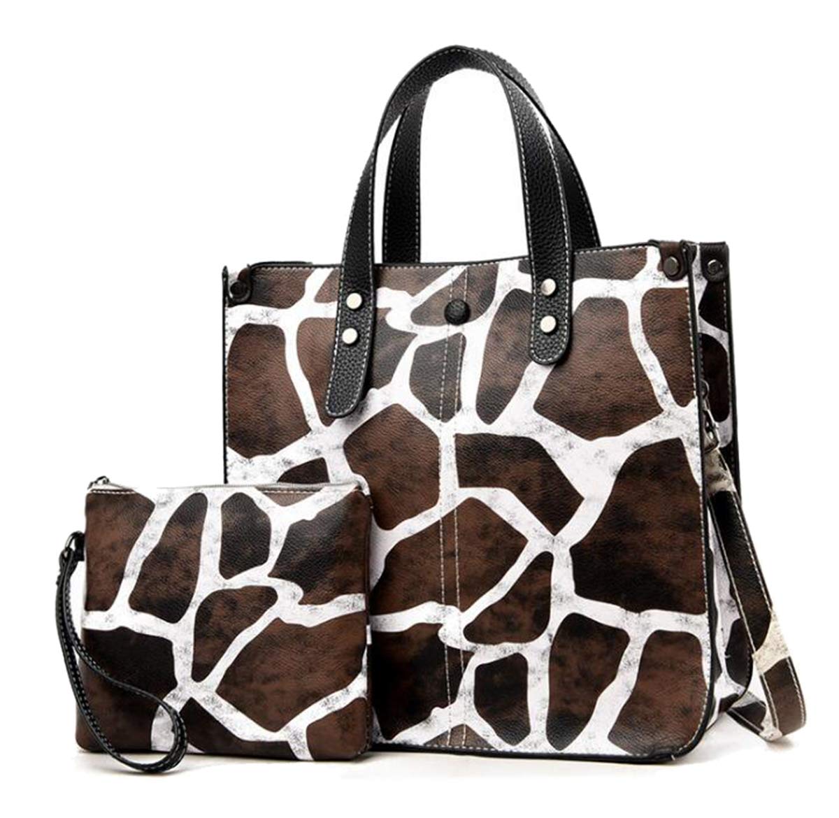 KOON Tote Bag for Women Zebra Print Cows Deer Pattern PU Shoulder Bag Purse Large Satchel Handbag for Work Travel Shopping