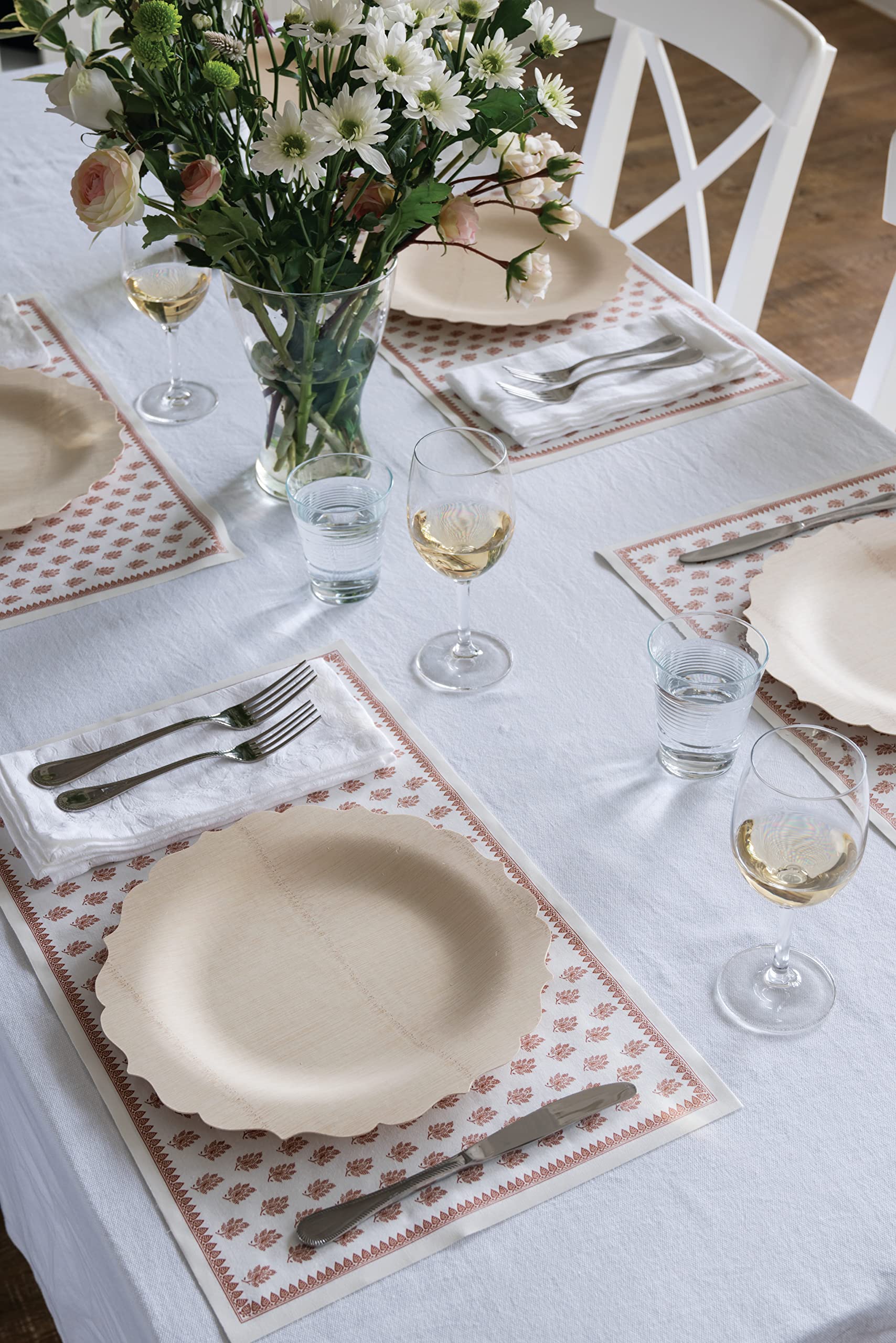 Bambu Pack of 25-9 Inch Disposable Bamboo Plates Fancy, Biodegradable Eco Friendly Products, Bamboo Disposable Plates for Party, Weddings, and Events, Great For Any Occasion, Compostable Plates