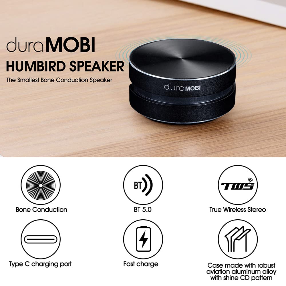 Irfora 2 Packs Wirelessly BT Speaker Bone Conduction Speakers Mini Portable Loud Stereo Sound Built-in Mic Sound Box Black