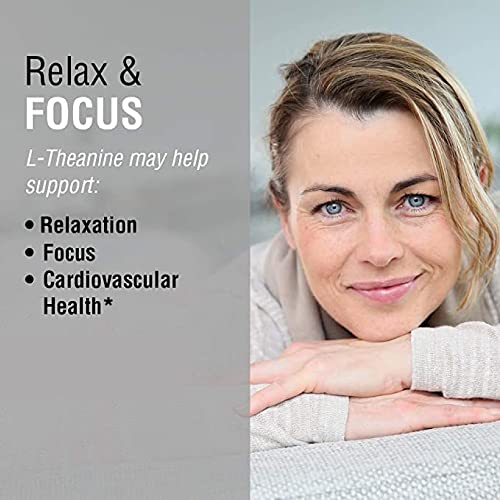 SOLARAY L-Theanine - 45 VegCaps - 200 mg + 100 mg Green Tea Leaf