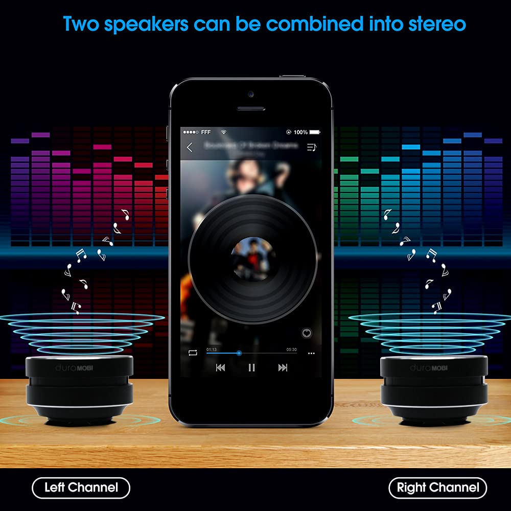Irfora 2 Packs Wirelessly BT Speaker Bone Conduction Speakers Mini Portable Loud Stereo Sound Built-in Mic Sound Box Black