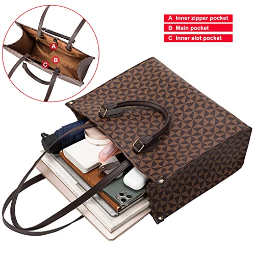 Alena Culian Womens Leather Handbag With Shoulder Strap Foral Pattern PVC Top Handle Large Tote Satchel Crossbody Shoulder Bags (White)