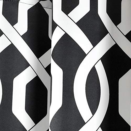Lush Decor Edward Trellis Curtains Room Darkening Window Panel Set for Living, Dining, Bedroom (Pair), 84” x 52”, Black
