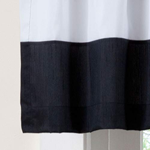Lush Decor Triangle Home Fashions 19341 Iman Valance, White/Black, 18 x 84-inch
