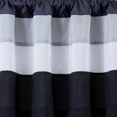 Lush Decor Triangle Home Fashions 19341 Iman Valance, White/Black, 18 x 84-inch
